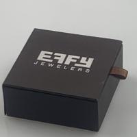 China Retro Paper Ring Box Brown Square Velvet Insert Cardboard Jewelry Box for sale