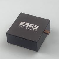China Retro Paper Ring Box Brown Square Velvet Insert Cardboard Jewelry Box for sale