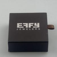 China Retro Paper Ring Box Brown Square Velvet Insert Cardboard Jewelry Box for sale