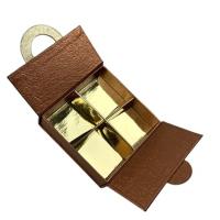 China Twin Doors Magnetic Button Gift Box Texture Paper With Separator Chocolate Box for sale