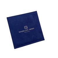 China Blue Suede Gift Watch Box With  Gold Foil Logo White Foam Insert for sale