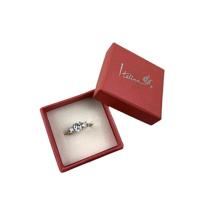 China Hat Paper Box Jewelry Gift Box With Silver Foil Logo  Velvet Insert Ring Packaging for sale