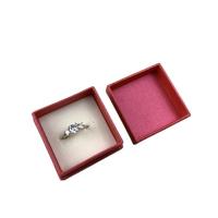 China Hat Paper Box Jewelry Gift Box With Silver Foil Logo  Velvet Insert Ring Packaging for sale