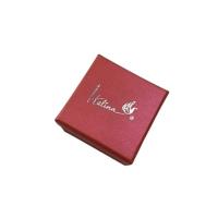 China Hat Paper Box Jewelry Gift Box With Silver Foil Logo  Velvet Insert Ring Packaging for sale