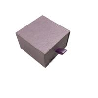 China Purple Specialty Paper Jewelry Gift Drawer Box With Velvet Insert Ring Box for sale