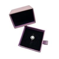 China Purple Specialty Paper Jewelry Gift Drawer Box With Velvet Insert Ring Box for sale
