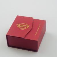 China Paper Gift Box Red Square Gold Foil VelVet Insert Bangle Letter Magnetic Lid For Gift Packaging for sale