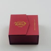 China Paper Gift Box Red Square Gold Foil VelVet Insert Bangle Letter Magnetic Lid For Gift Packaging for sale