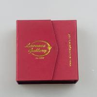 China Paper Gift Box Red Square Gold Foil VelVet Insert Bangle Letter Magnetic Lid For Gift Packaging for sale