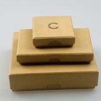 China Paper Gift Box Custom Logo Printed Khaki Square Rectangle Kraft Paper Gift Packaging Birthday Valentine Party for sale