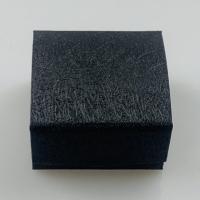 China Paper Ring Box  Cube Gray Special Paper Hat box Black Velvet Insert For Ring Jewelry Packaging for sale