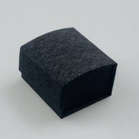 China Paper Ring Box  Cube Gray Special Paper Hat box Black Velvet Insert For Ring Jewelry Packaging for sale