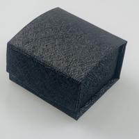 China Paper Ring Box  Cube Gray Special Paper Hat box Black Velvet Insert For Ring Jewelry Packaging for sale