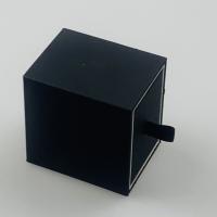 China Matte Black Special Paper Drawer Jewelry Box Soft Velvet Insert For Earring Ring Packaging for sale