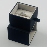 China Matte Black Special Paper Drawer Jewelry Box Soft Velvet Insert For Earring Ring Packaging for sale