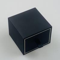 China Matte Black Special Paper Drawer Jewelry Box Soft Velvet Insert For Earring Ring Packaging for sale