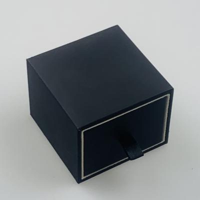 China Matte Black Special Paper Drawer Jewelry Box Soft Velvet Insert For Earring Ring Packaging for sale