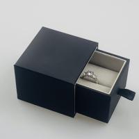 China Matte Black Special Paper Drawer Jewelry Box Soft Velvet Insert For Earring Ring Packaging for sale