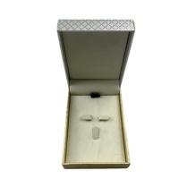 China Pendant Paper Jewelry Gift Boxes Silver Gold Cardboard With Velvet Insert for sale