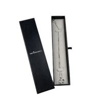 China Drawer Paper Jewelry Box With Silver Foil Logo Pearl Fleece Insert Necklace Gift Box for sale