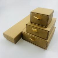 China Khaki Kraft Paper Gift Packaging Box DIY Drawer For Jewelry Cosmetic Storage for sale