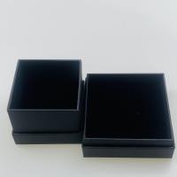 China Velvet Insert Kraft Paper Gift Packaging Box  Square Matte Black For Cosmetic Shopping for sale