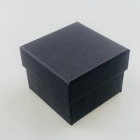 China Velvet Insert Kraft Paper Gift Packaging Box  Square Matte Black For Cosmetic Shopping for sale