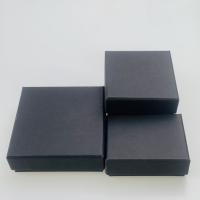 China Velvet Insert Kraft Paper Gift Packaging Box  Square Matte Black For Cosmetic Shopping for sale