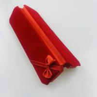 China Rectangle Red Fabric Bow Velvet Jewelry Boxes For Wedding Birthday Souvenir Gift Packaging for sale