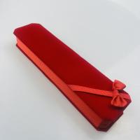 China Rectangle Red Fabric Bow Velvet Jewelry Boxes For Wedding Birthday Souvenir Gift Packaging for sale
