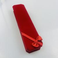 China Rectangle Red Fabric Bow Velvet Jewelry Boxes For Wedding Birthday Souvenir Gift Packaging for sale
