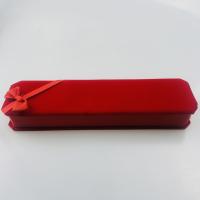 China Rectangle Red Fabric Bow Velvet Jewelry Boxes For Wedding Birthday Souvenir Gift Packaging for sale