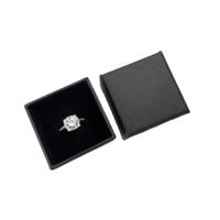 China Hat Coated Paper Box With Black Velvet Insert Gift Jewelry Ring Display for sale