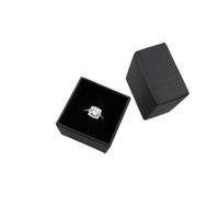 China Hat Coated Paper Box With Black Velvet Insert Gift Jewelry Ring Display for sale