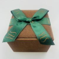 China Brown Gold Foil Paper Jewelry Gift Boxes With Ribbon Bow Velvet Insert Valentine for sale
