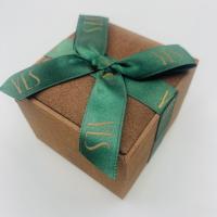 China Brown Gold Foil Paper Jewelry Gift Boxes With Ribbon Bow Velvet Insert Valentine for sale