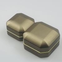 China Luxury Paper Jewellery Packaging Boxes Special Square Led Light Golden PU Leather With Soft Velvet Insert for sale