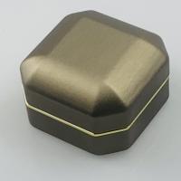 China Luxury Paper Jewellery Packaging Boxes Special Square Led Light Golden PU Leather With Soft Velvet Insert for sale