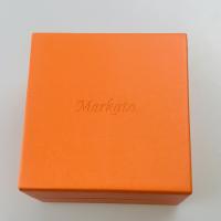 China Orange PU Leather Embossing Personalised Watch Boxes Matt Varnish for sale