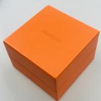 China Orange PU Leather Embossing Personalised Watch Boxes Matt Varnish for sale