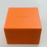 China Orange PU Leather Embossing Personalised Watch Boxes Matt Varnish for sale