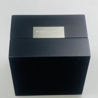 China PU Leather Insert Pillow Personalised Watch Boxes Black Square Lacquer Wooden MDF Slanted Opening for sale