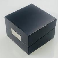 China PU Leather Insert Pillow Personalised Watch Boxes Black Square Lacquer Wooden MDF Slanted Opening for sale