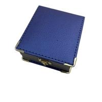 China Latch Velvet Jewelry Gift Boxes PU Leather Gilt Corner With Push Button Insert for sale