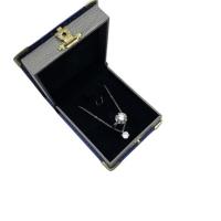 China Latch Velvet Jewelry Gift Boxes PU Leather Gilt Corner With Push Button Insert for sale