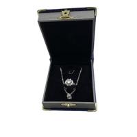 China Latch Velvet Jewelry Gift Boxes PU Leather Gilt Corner With Push Button Insert for sale