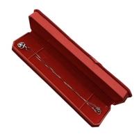 China Rectangle Velvet Jewelry Gift Boxes With Ribbon Rhombus Corner Plastic Necklace Box for sale