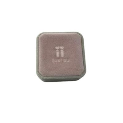 China Pink Plastic Jewelry Box With Velvet Insert Embossing Logo Gift Earrings Box for sale