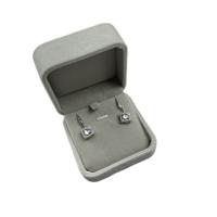 China Pink Plastic Jewelry Box With Velvet Insert Embossing Logo Gift Earrings Box for sale