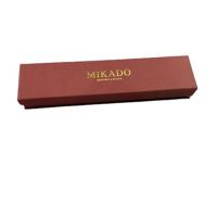 China Red Paper Jewelry Gift Boxes With Gold Foil Logo Velvet Insert Necklace Packaging for sale
